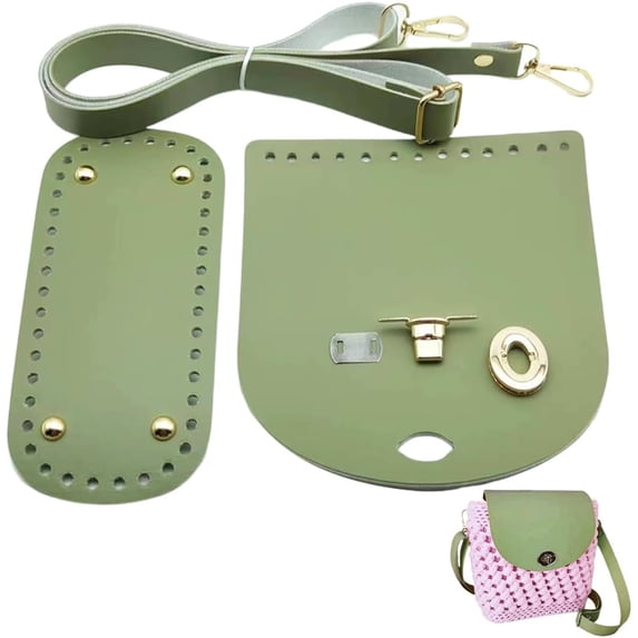 3PCS Crochet Purse Base Making Kit Oval Handbag Bottom PU Leather Bag ...