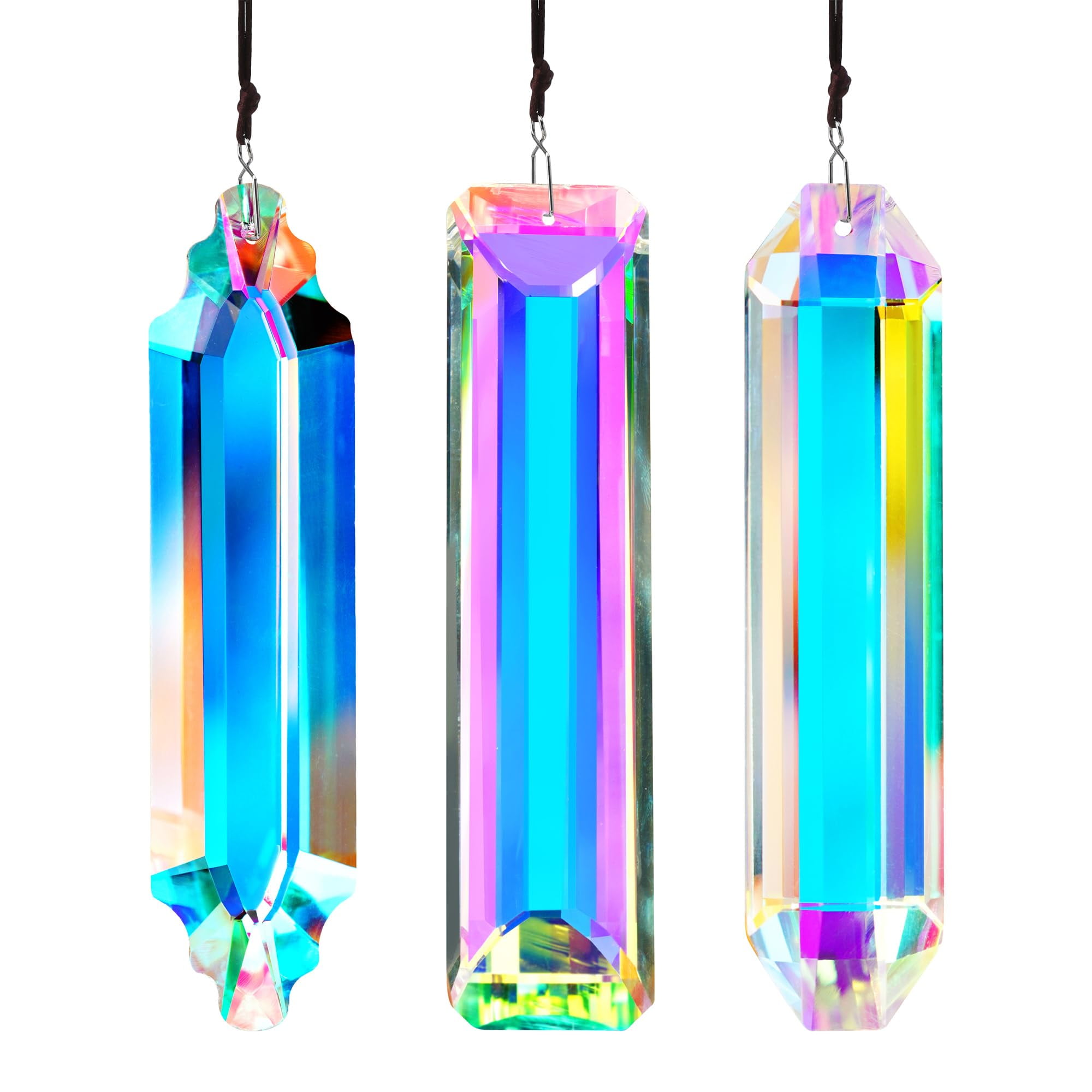 3PCS Crystal Suncatcher Prism for Window,120mm/5'' Rectangle AB Colored ...