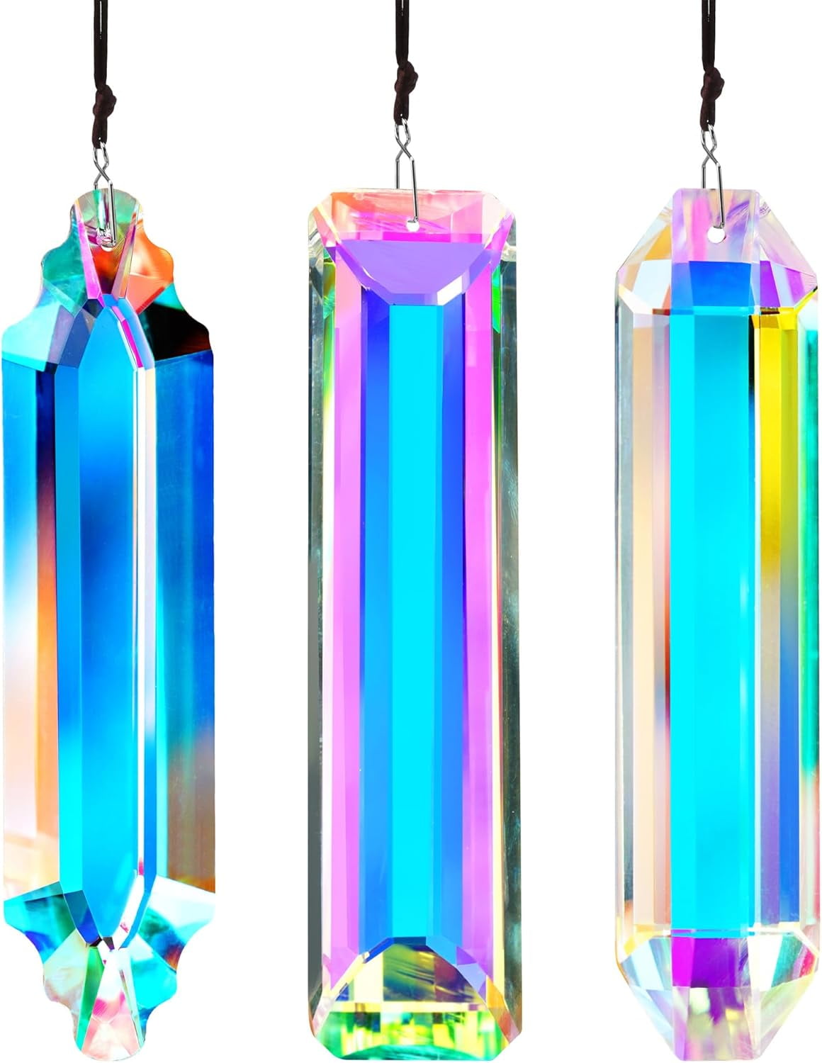 3PCS Crystal Suncatcher Prism for Window,120mm/5'' Rectangle AB Colored ...