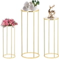 3PCS Cylinder Pedestal Stands for Parties, Gold Metal Plant Round ...