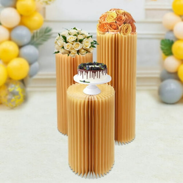 3PCS Cylinder Pedestal Stands, Round Cylinder Stands,Centerpieces ...