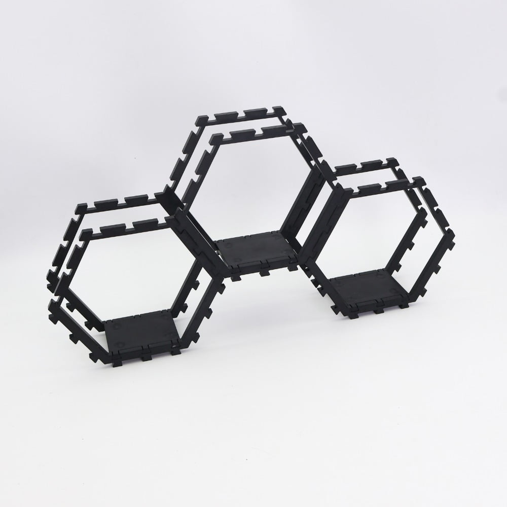 3PCS DIY Hexagonal Creative Toy Storage Tool Doll Storage Racks Toy Showcase Stand Honeycomb ...