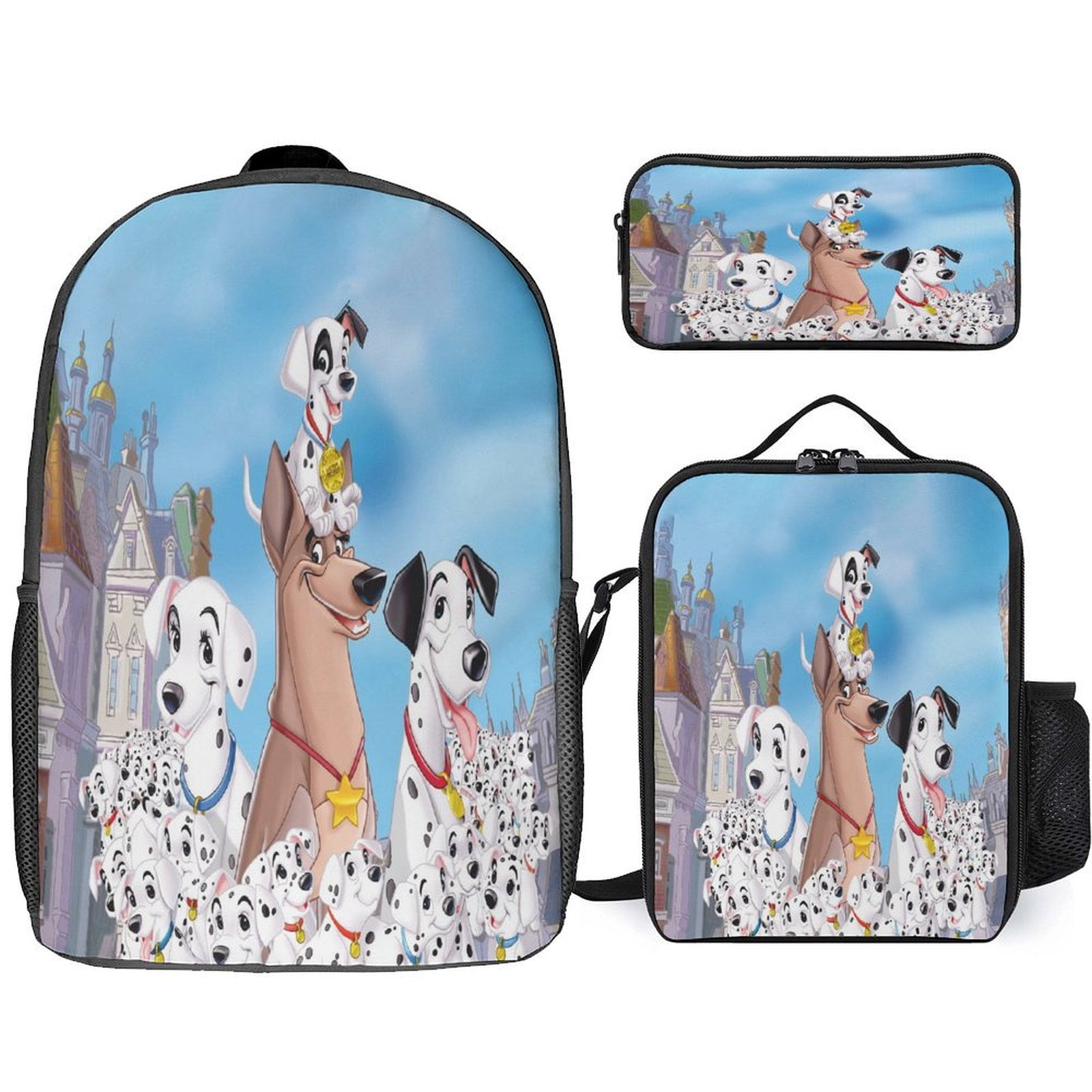3PCS Dalmatians Travel Backpack Set Sport Large Capacity Bookpacks With ...