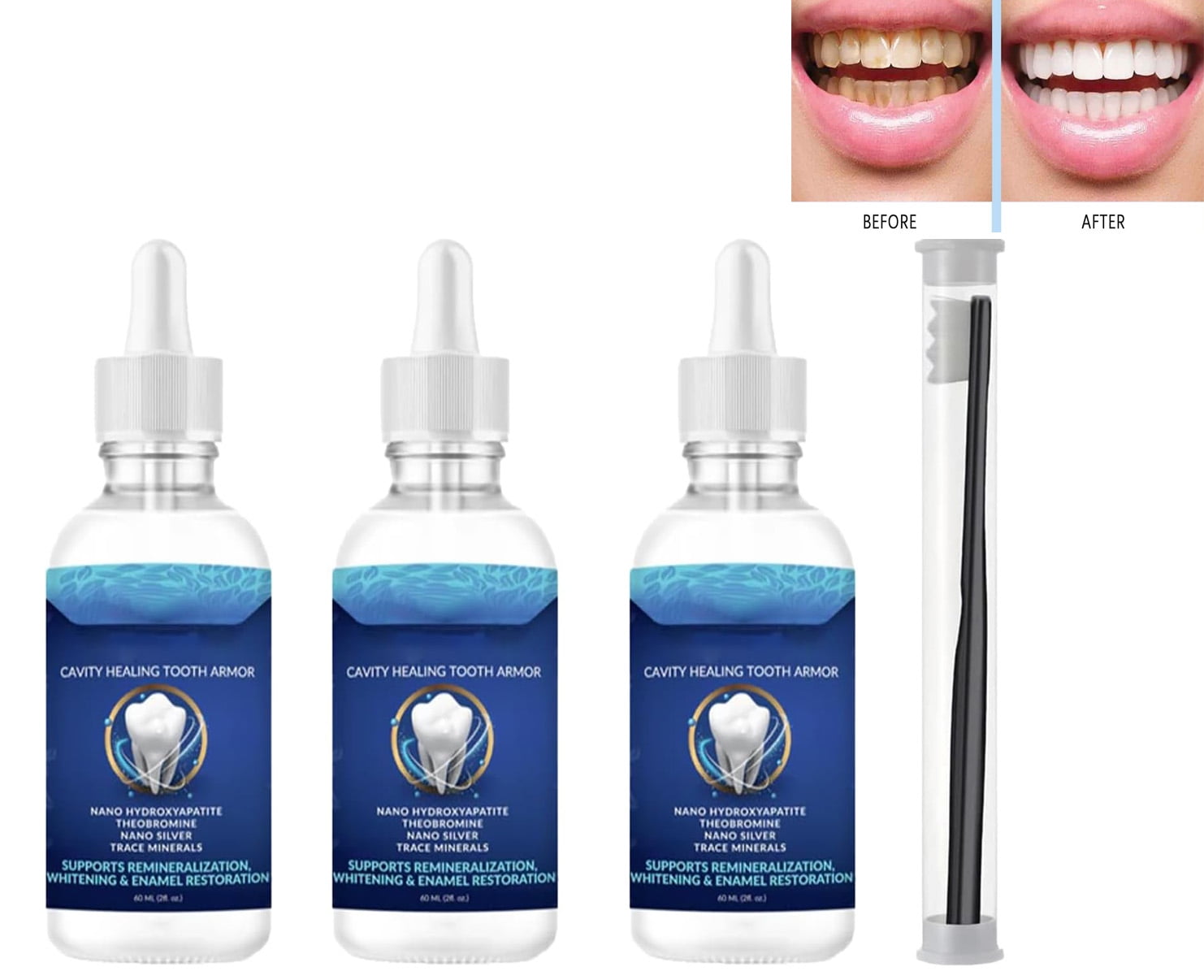 3PCS Dentite Cavity Healing Tooth Armor with Toothbrush,Dentite Cavity ...