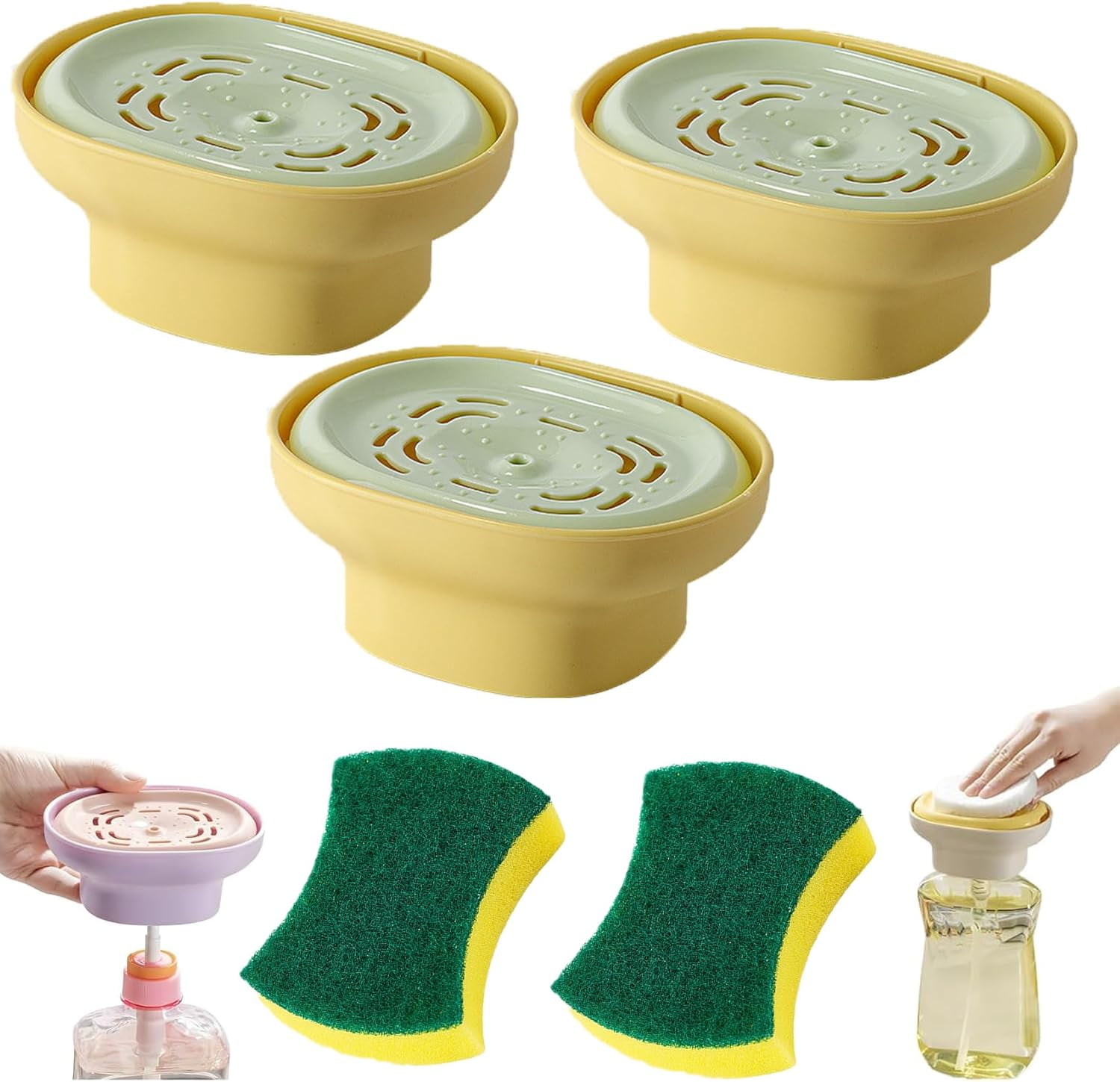 3PCS Detergent Presser, Food Grade Dishwashing Liquid Press Portable ...