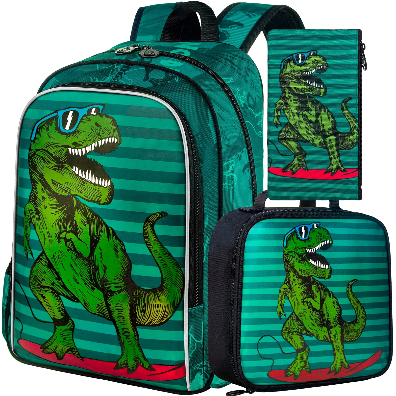 3PCS Dinosaur Backpack for Boys, 16" little Kid Dinosaur Preschool ...