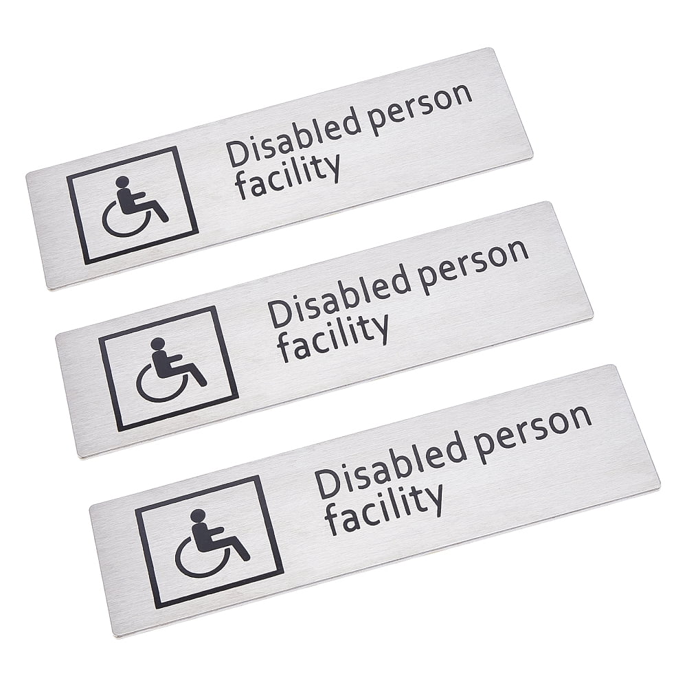 3PCS Disabled Sign Wheelchair Signs Handicapped Identification Symbol ...