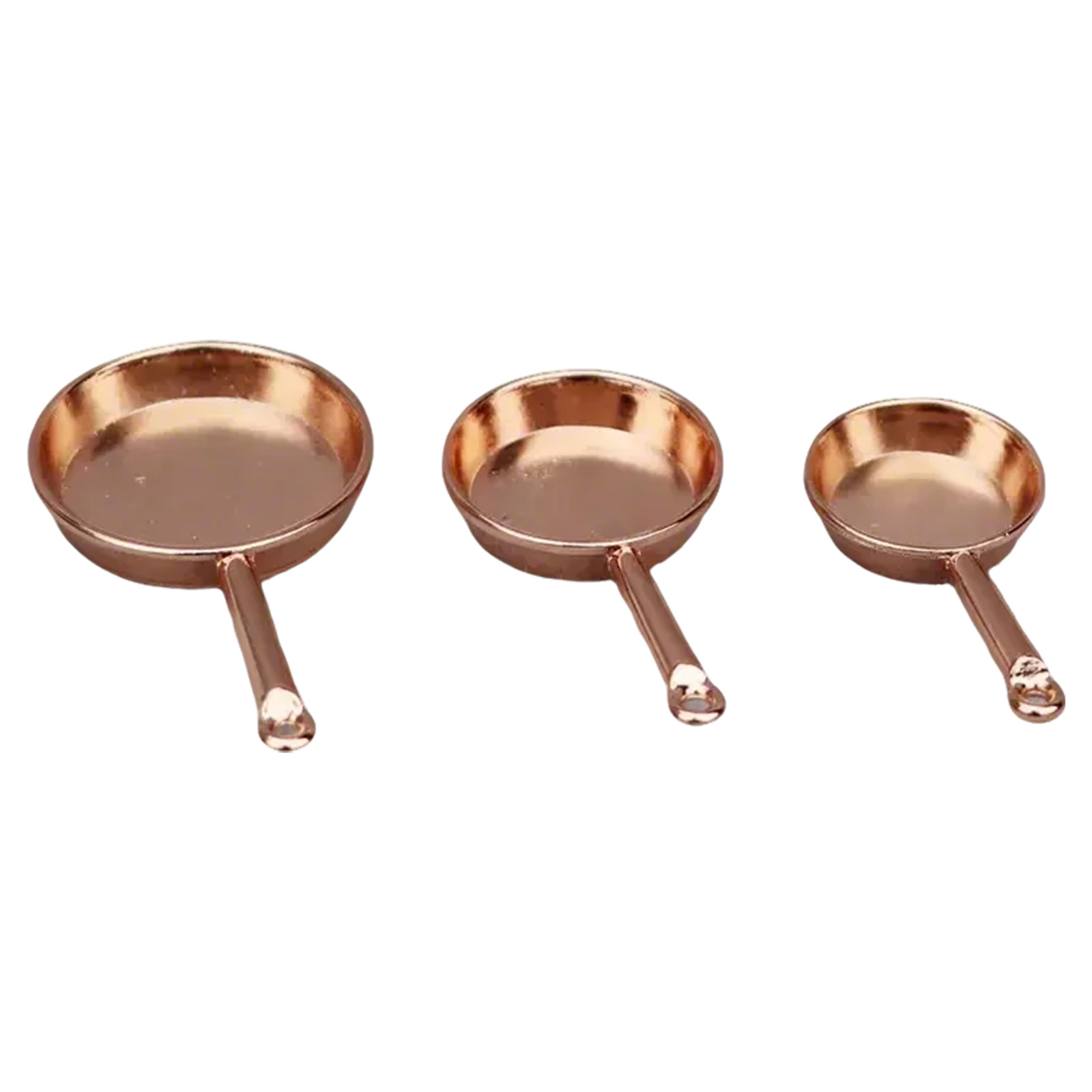 3PCS Dollhouses Kitchen Pans Miniature Frying Pans Model Figurine for 1 ...