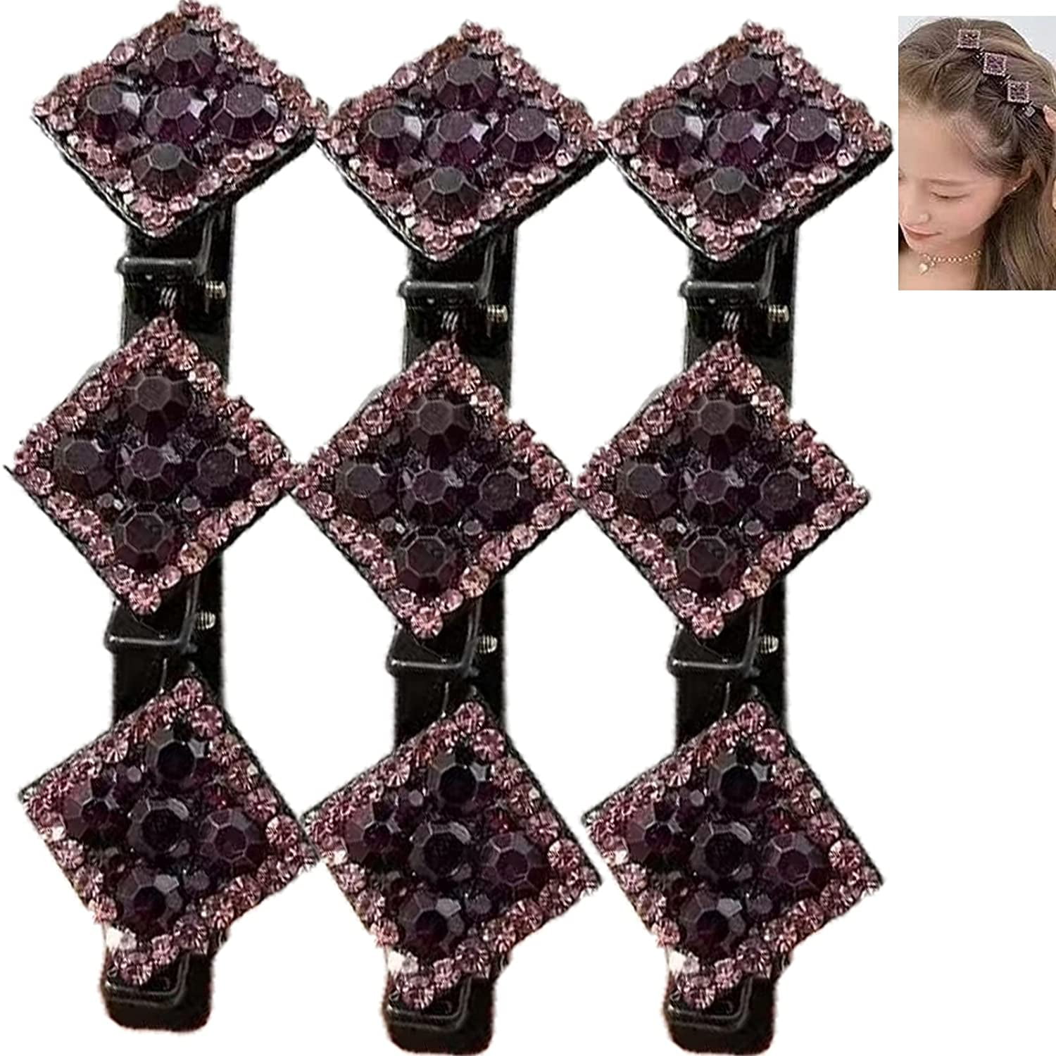 3PCS Double Layer Band Hairpin Twist Plait Headband Alligator Hair Claw ...