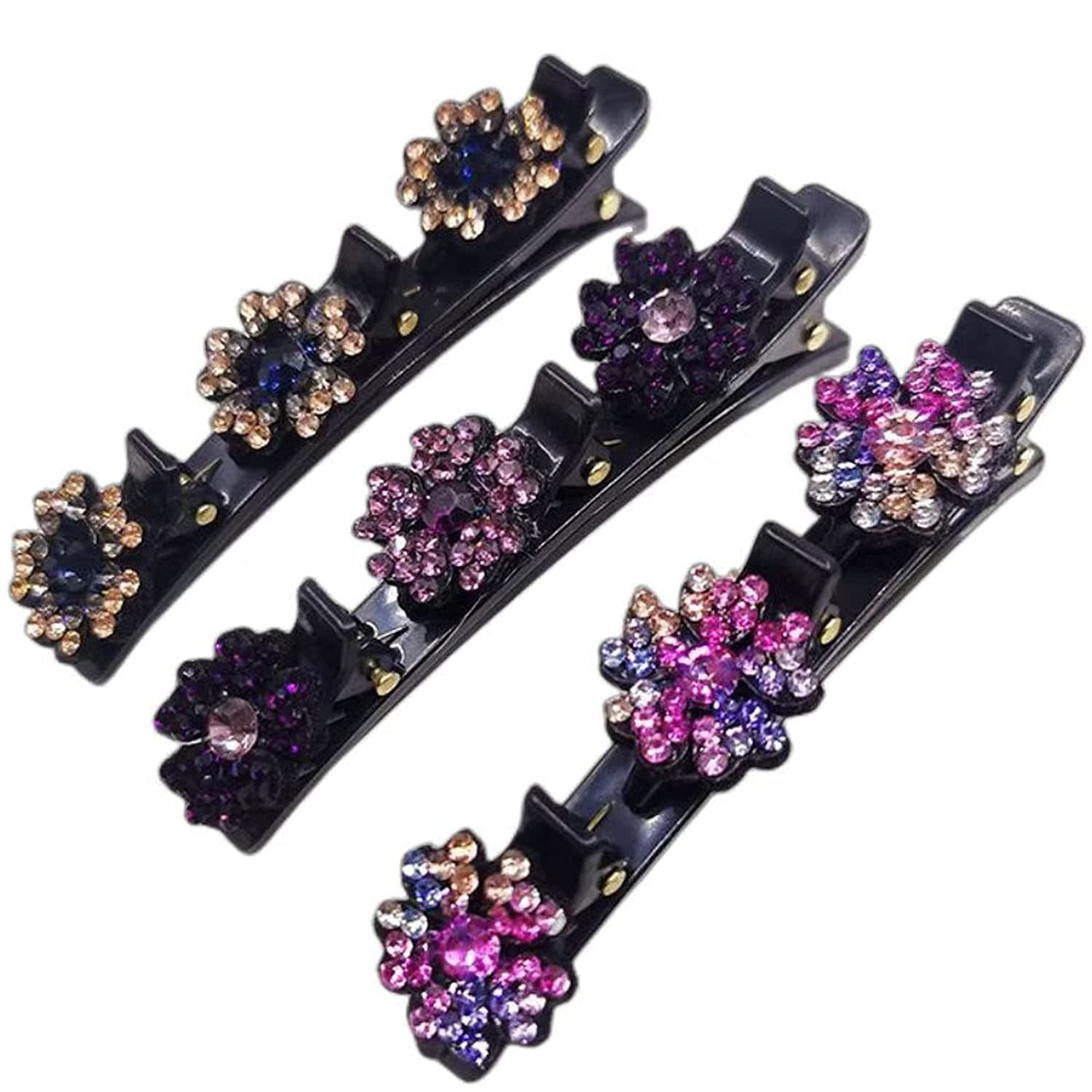 3PCS Double Layer Band Twist Plait Headband Hairpin Alligator Hair Claw ...