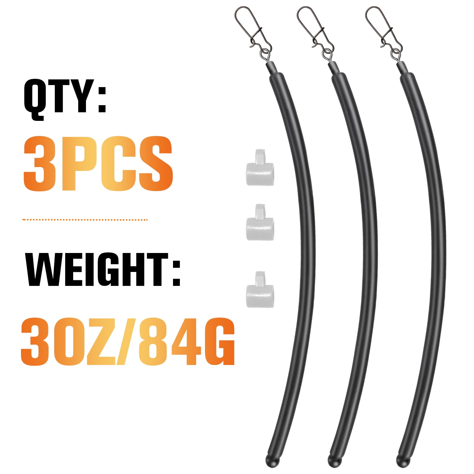 3PCS Dovesun 3oz Catfish Dragging Weights Drift Rig Fishing Sinkers ...