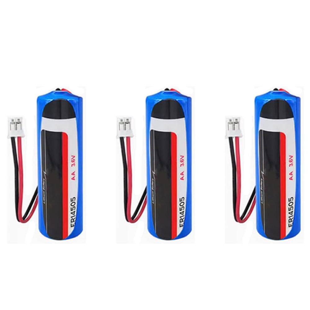 3PCS ER14505 3.6V AA Battery 2700mAh with 2.0 Plug for PLC CNC System ...