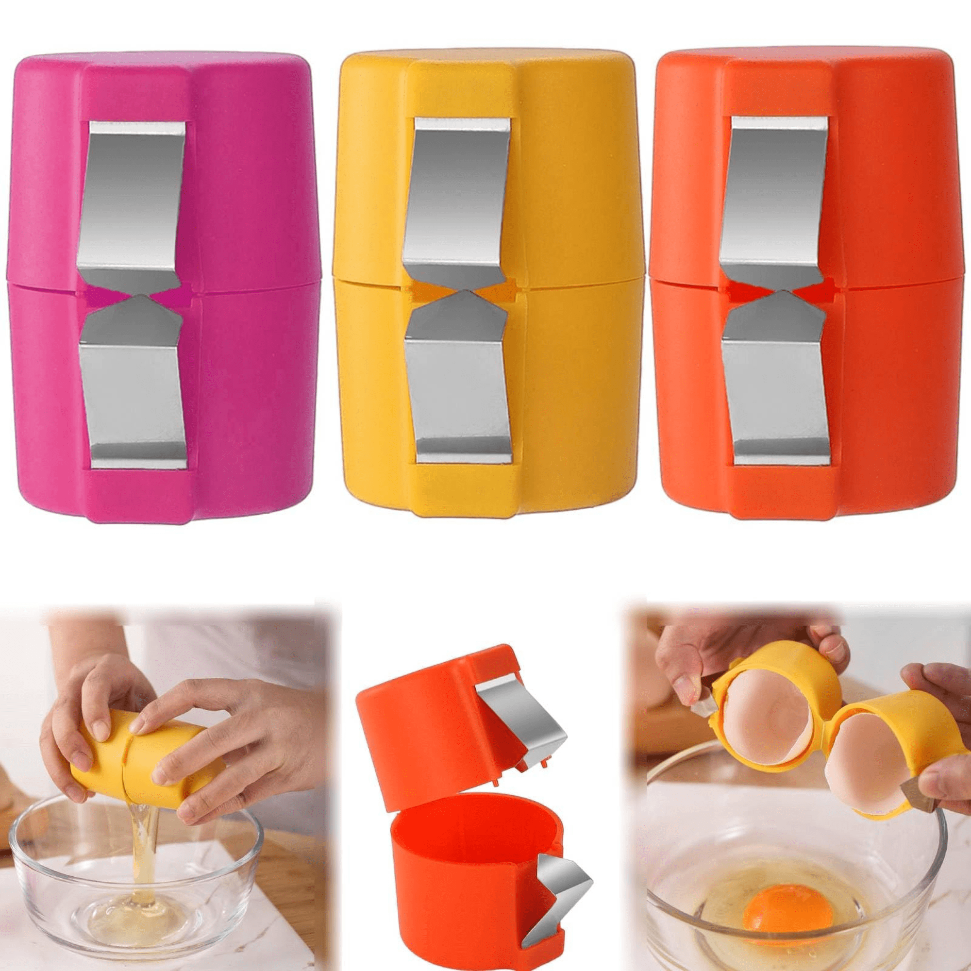 3PCS Egg Shell Opener, Egg Cracker Egg Peeler Egg Separator for Raw ...