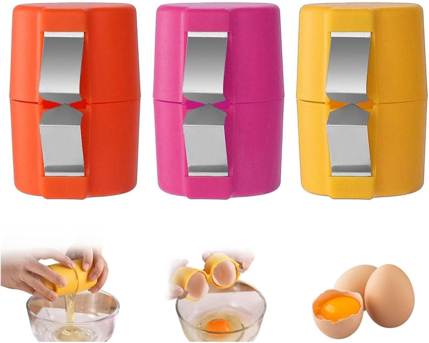 3PCS Egg Shell Opener, Egg Cracker for Raw Eggs, Hard Boiled Egg Peeler ...