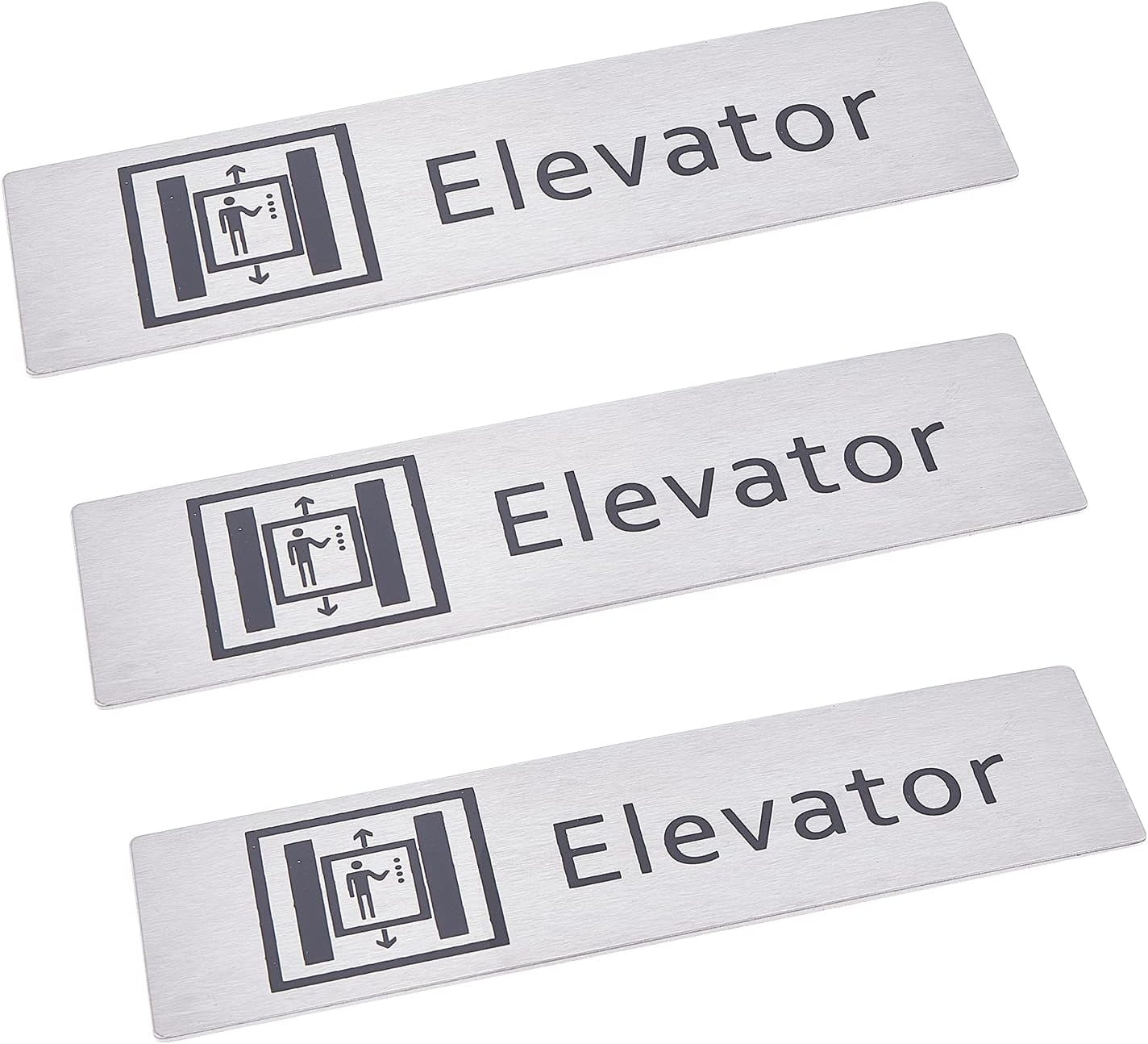 3PCS Elevator Sign Stainless Steel Engraved Wall Door Accessories Sign ...