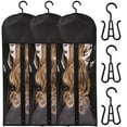 3PCS Extra Long Hair Extension Holder - Wig Storage Bags & Hanger for ...