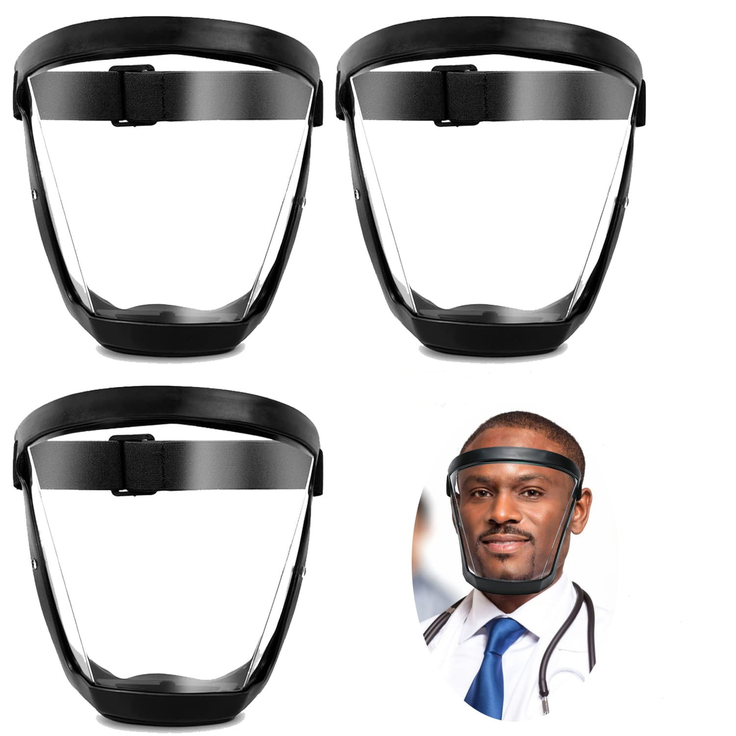 3PCS Mask, Super Protective Mask for Work, Full Face Mask for Weeding ...