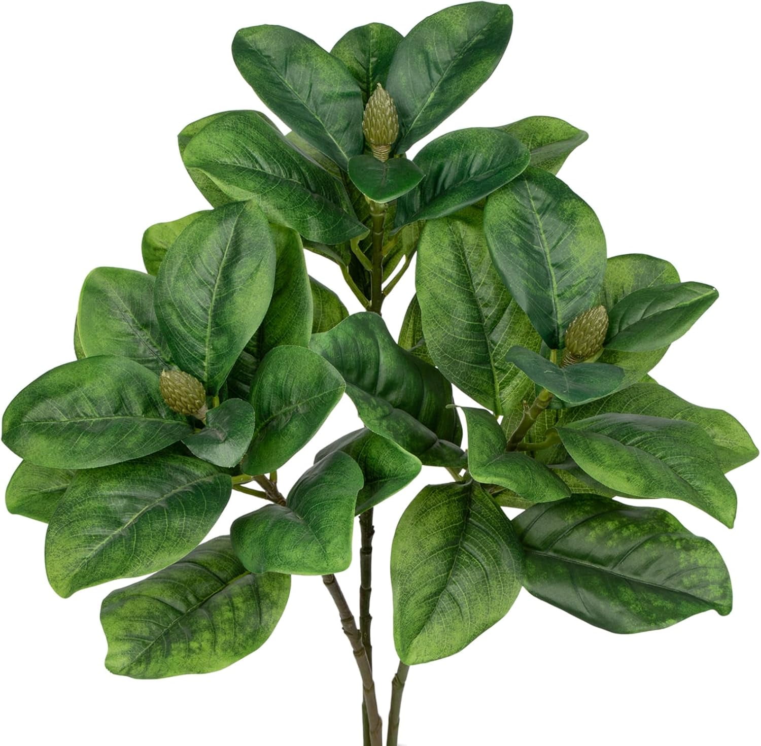 3PCS Faux Magnolia Stems 32.5'' Long Stem Artificial Magnolia Leaves ...