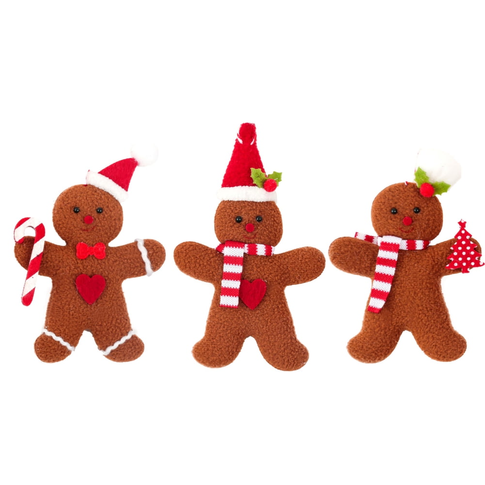 3PCS Felt Gingerbread Man Ornaments,Retro Christmas Gingerbread Man ...