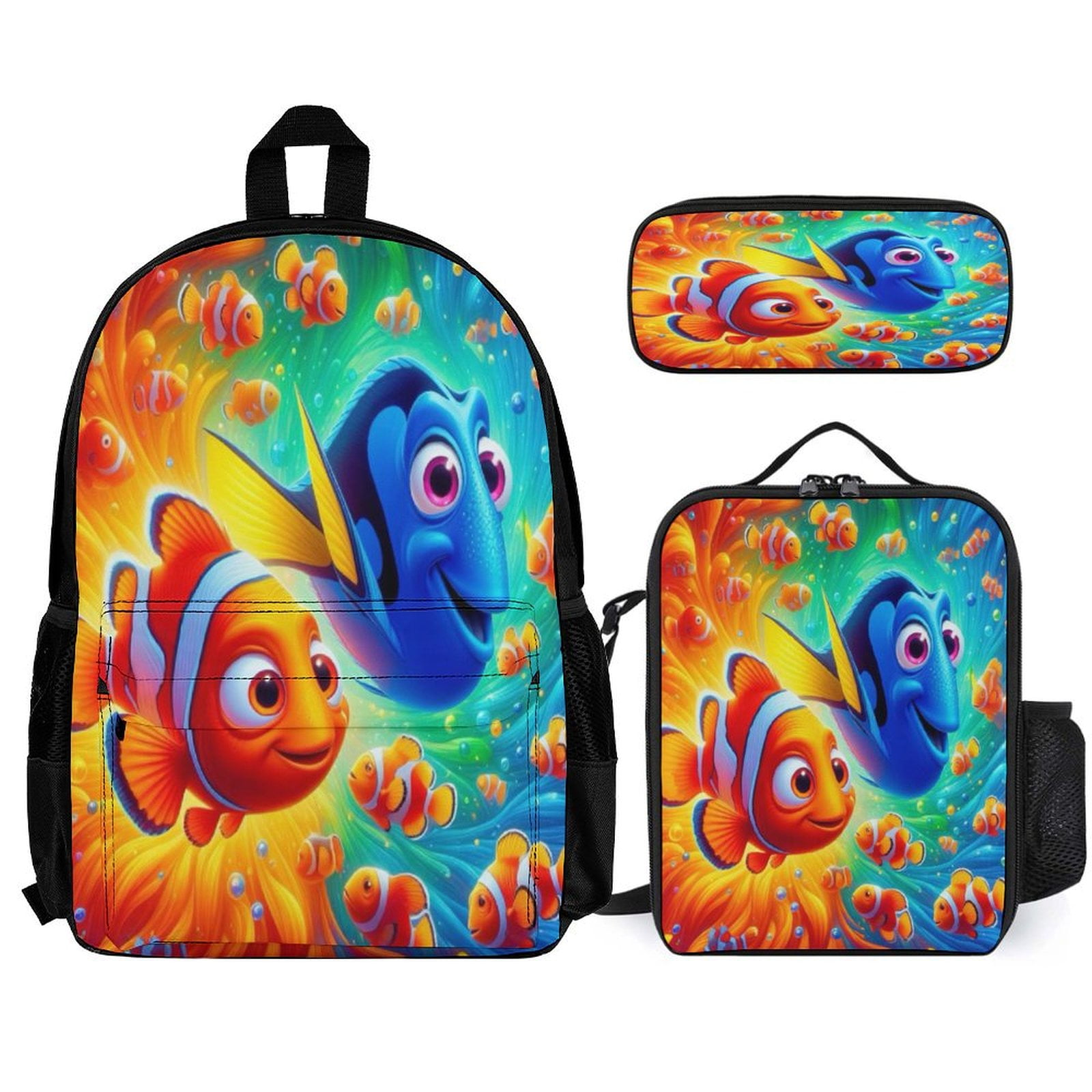 3PCS Finding Nem0 Backpacks Set Backpack with Lunch Box Pencil Case ...