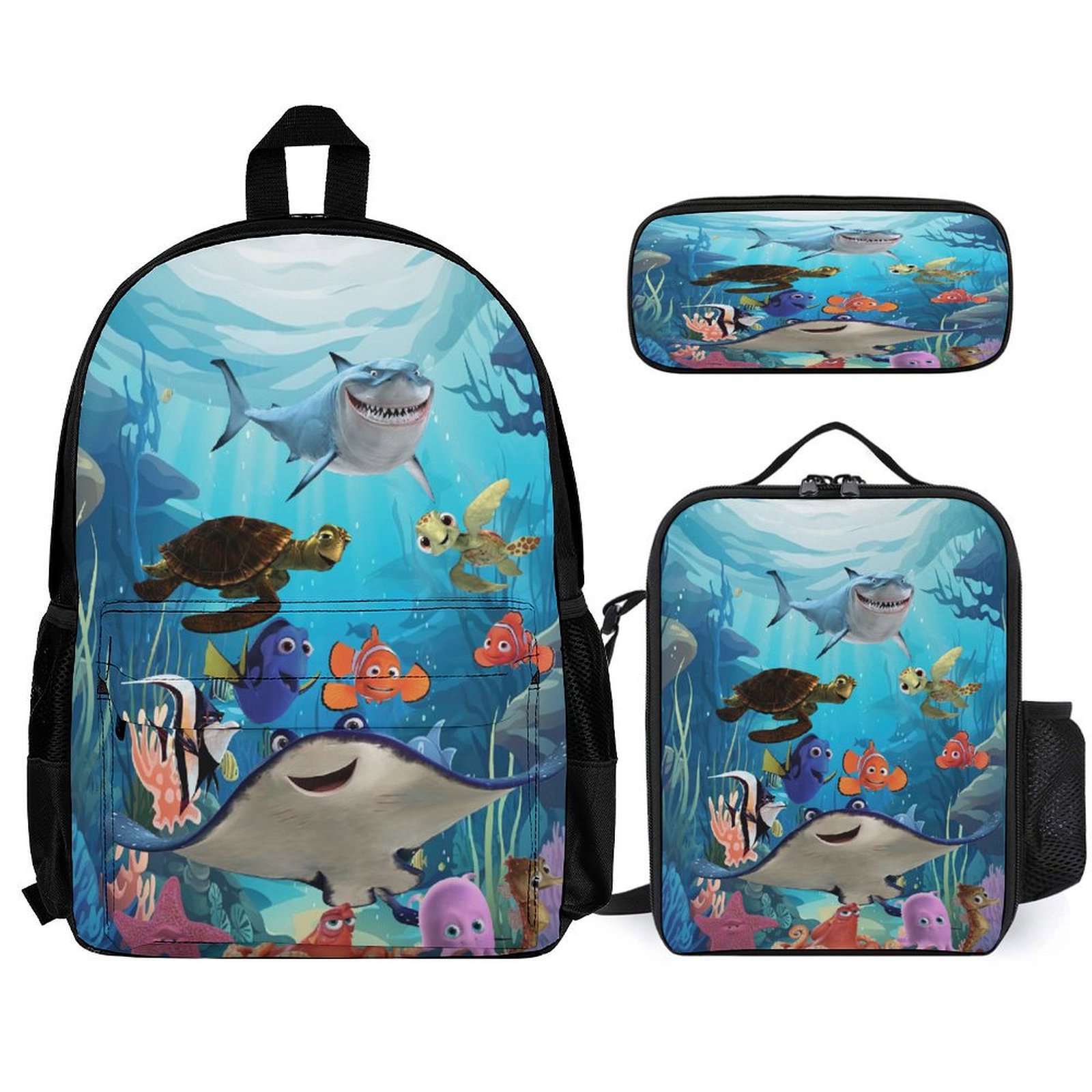 3PCS Finding Nem0 Backpacks Set Backpack with Lunch Box Pencil Case ...