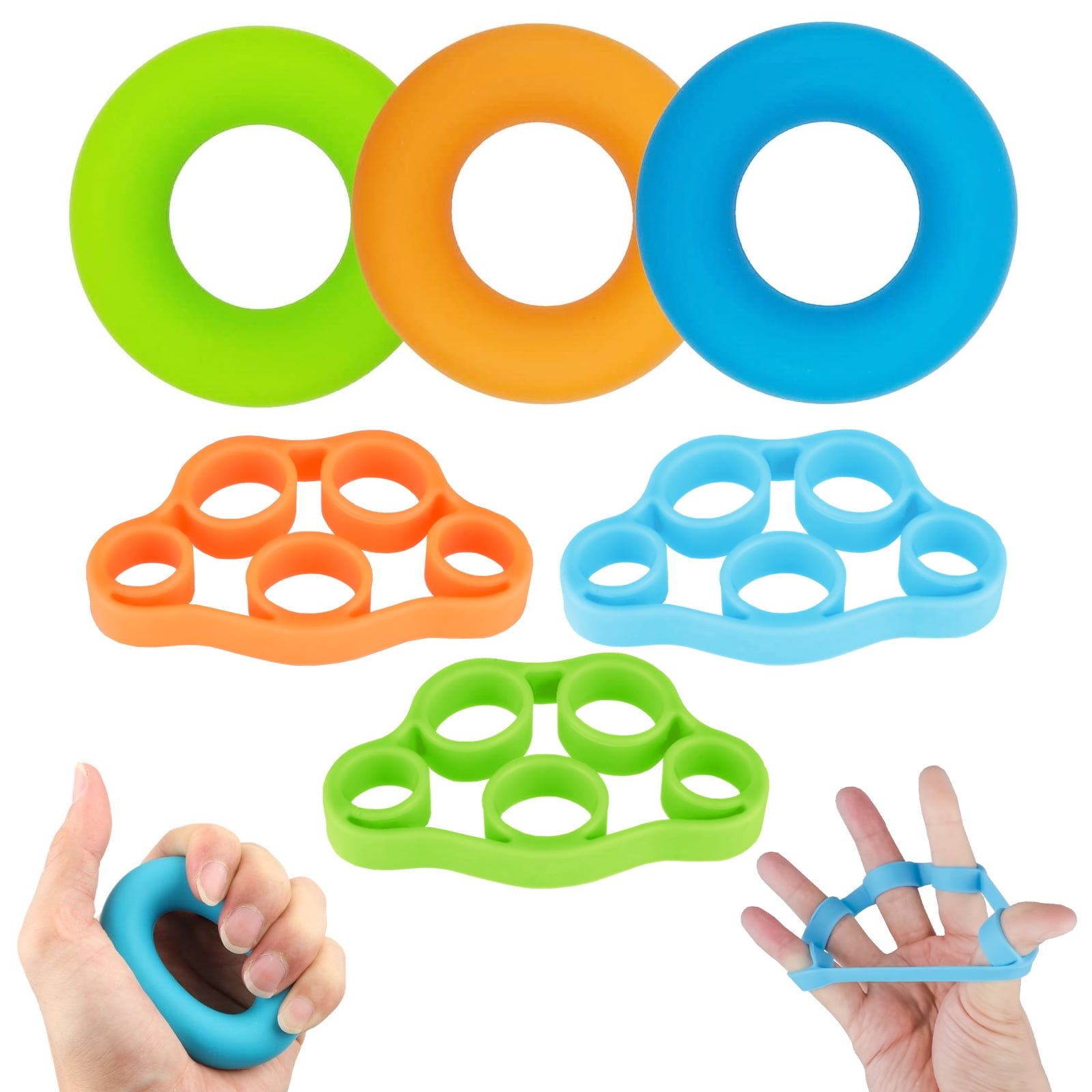 3PCS Finger Strength Trainer Exerciser, TSV Hand Grip Strengthener ...