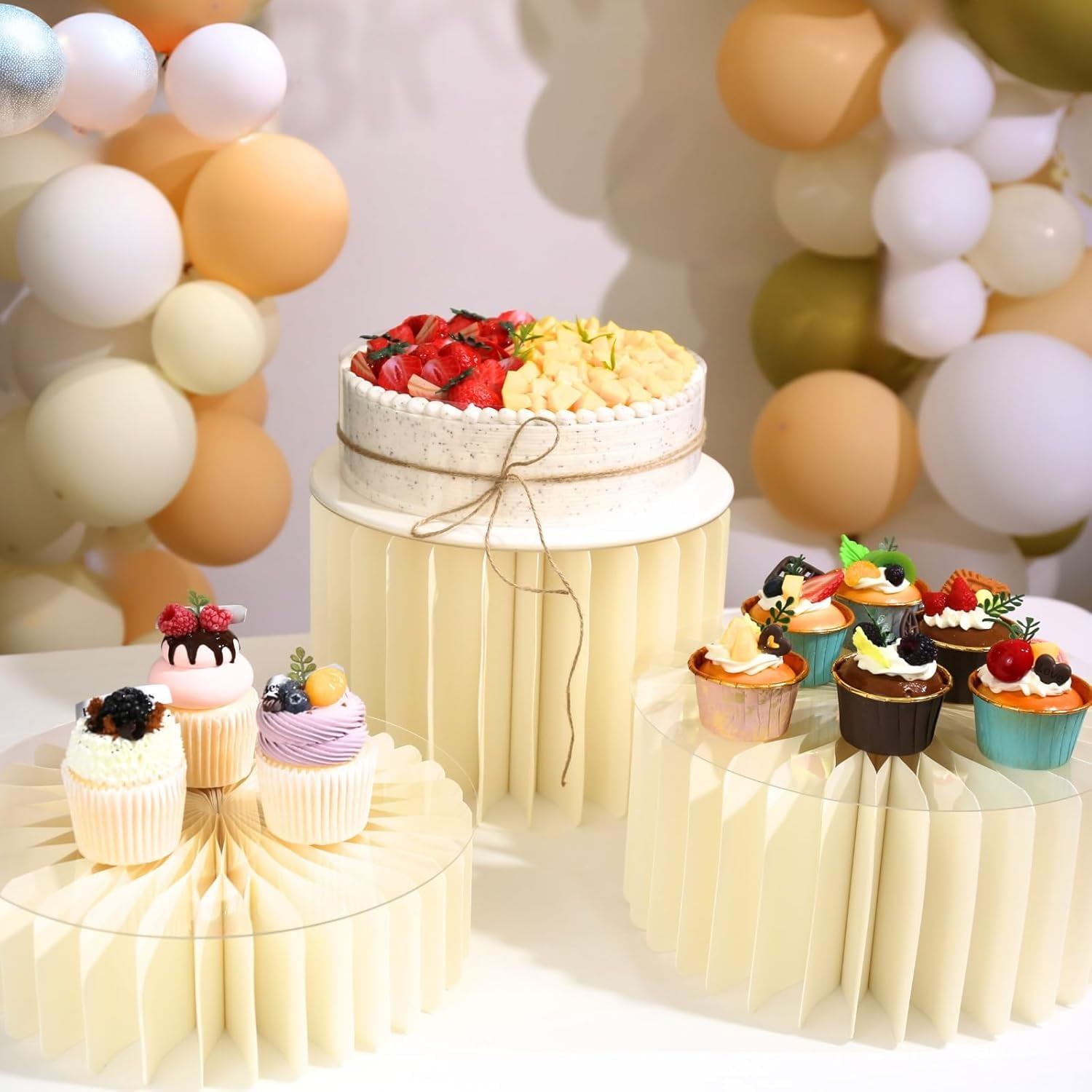 3PCS Food Display Risers for Party, Risers Display Stands, Sturdy ...