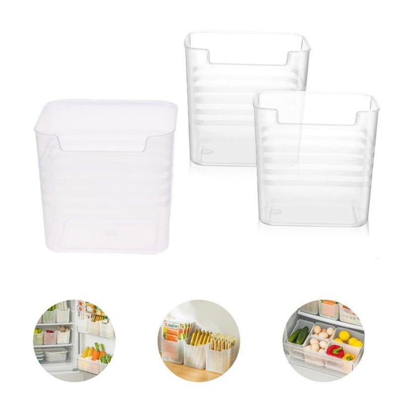 3PCS Fridge Organizer, Plastic Refrigerator Side Door Storage ...