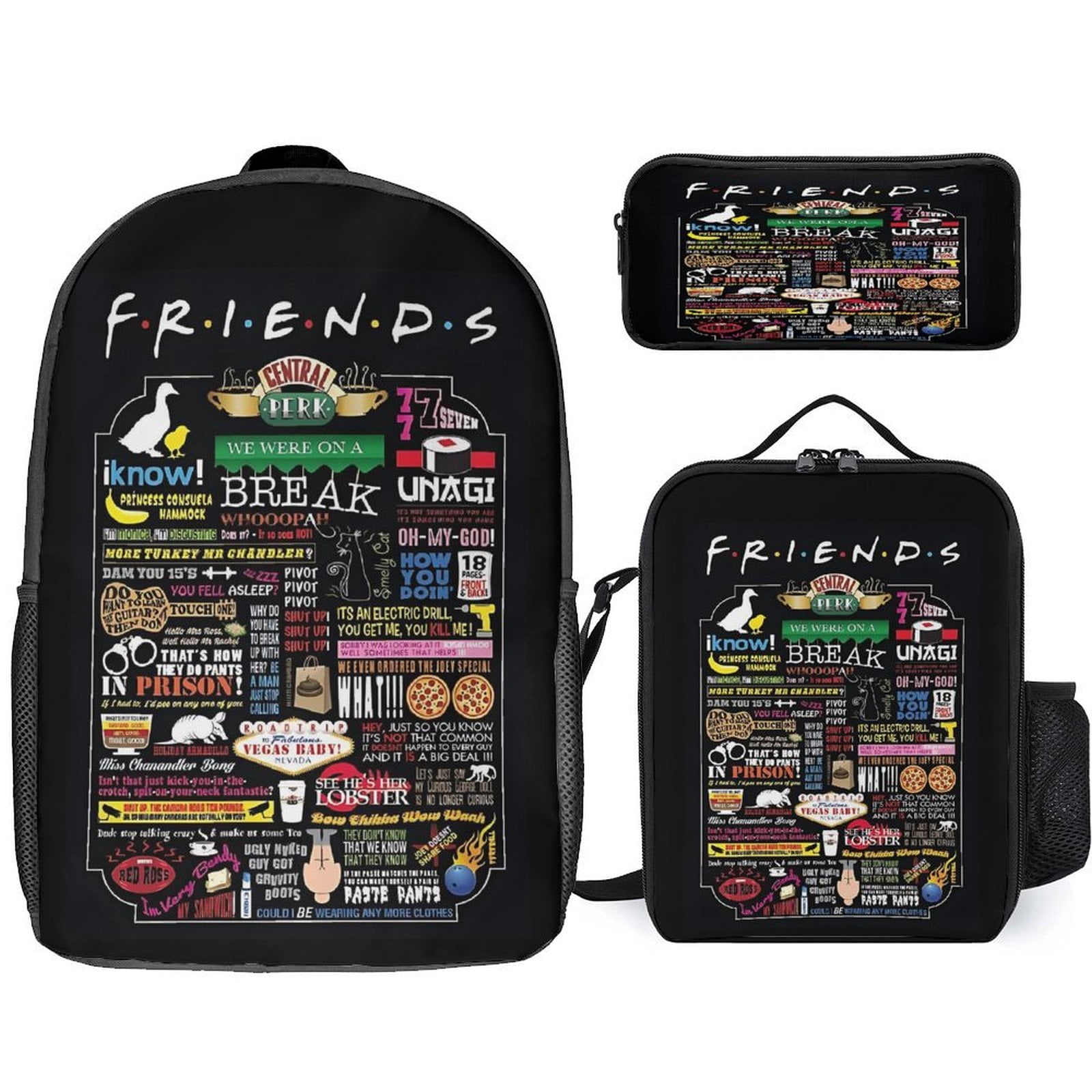 3PCS Friend TV Show Backpack Set Large Capacity Bookpacks With Lunch ...