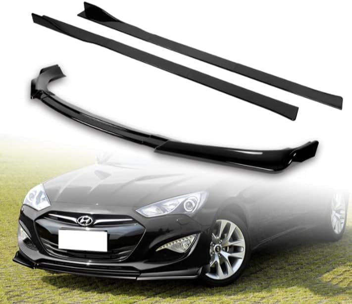 3PCS Front Bumper Spoiler Lip Compatible with 2013-2016 Hyundai Genesis ...
