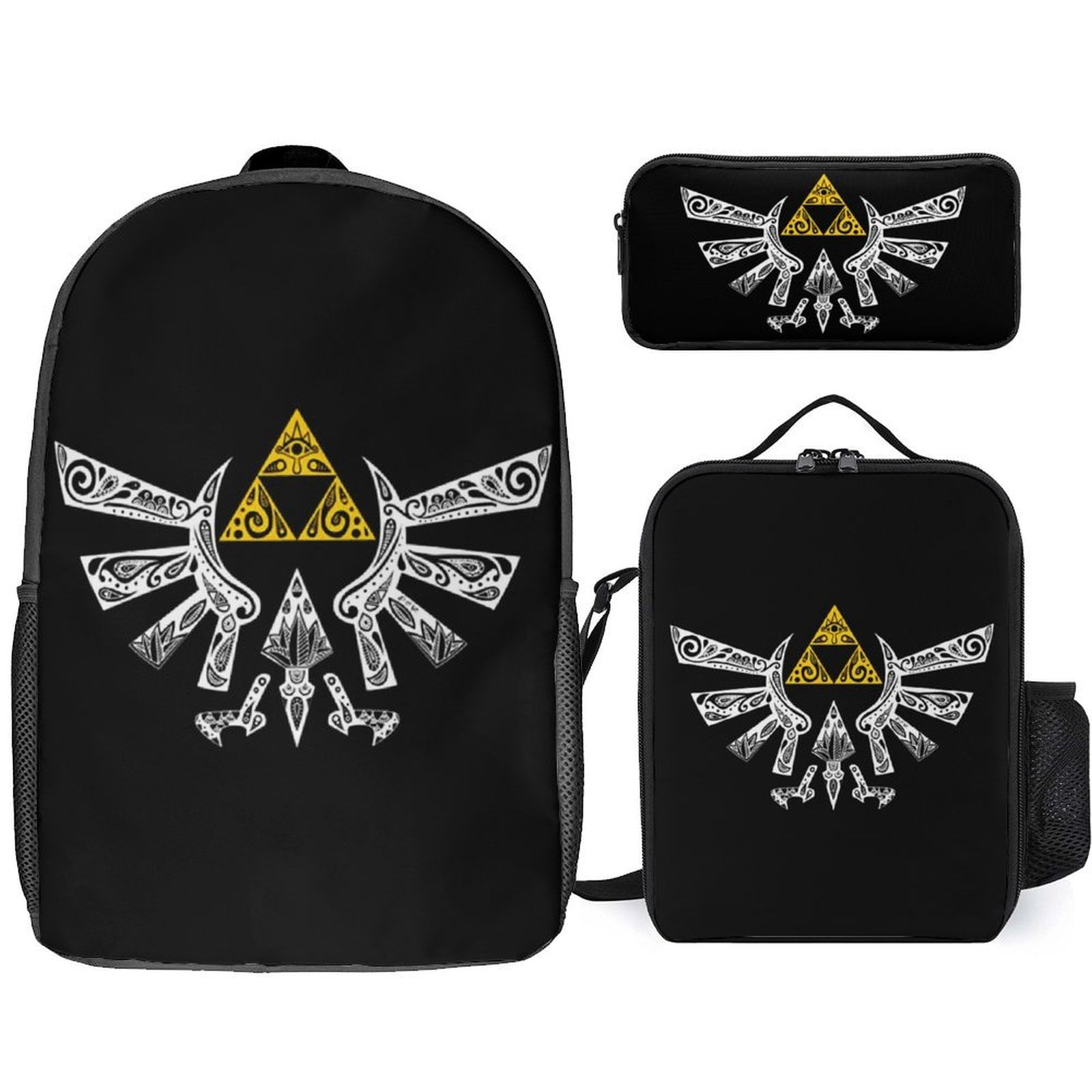 3PCS Game Zel-,Da0 Backpack Set Large Capacity Bookpacks With Lunch Box ...