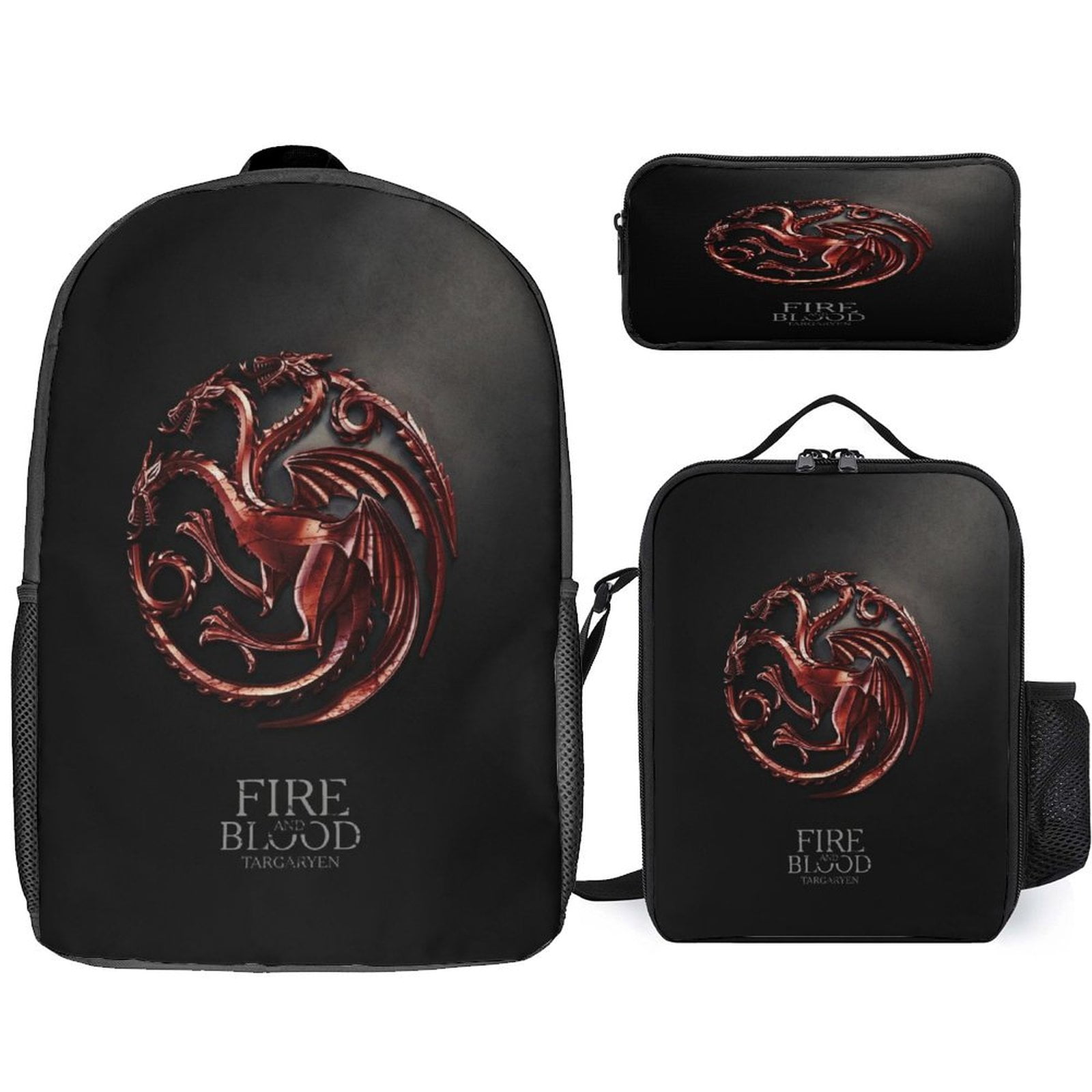 3PCS Game of Thrones Backpack Set Backpack with Lunch Bag Pen Bag ...