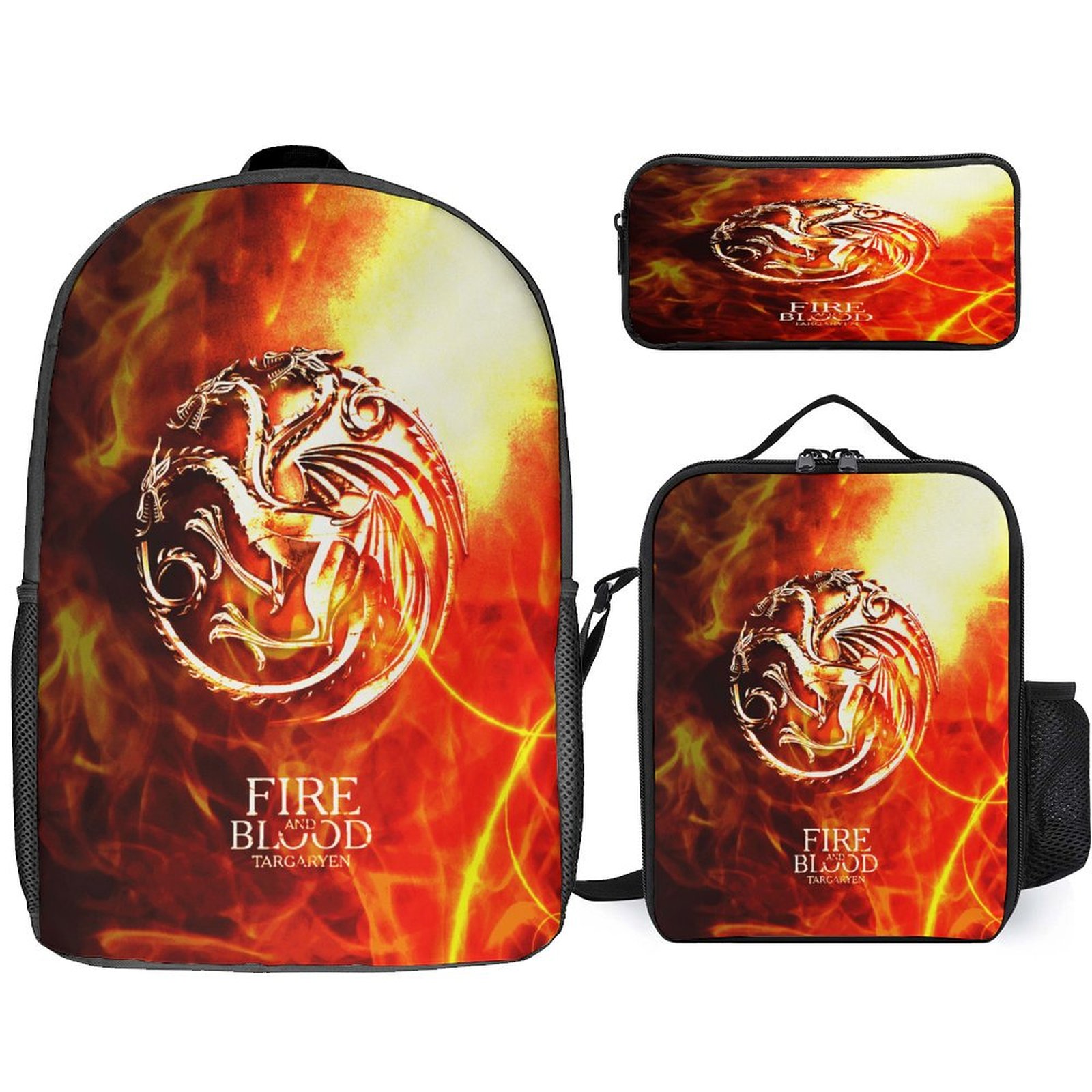 3PCS Game of Thrones Backpack Set Backpack with Lunch Bag Pen Bag ...