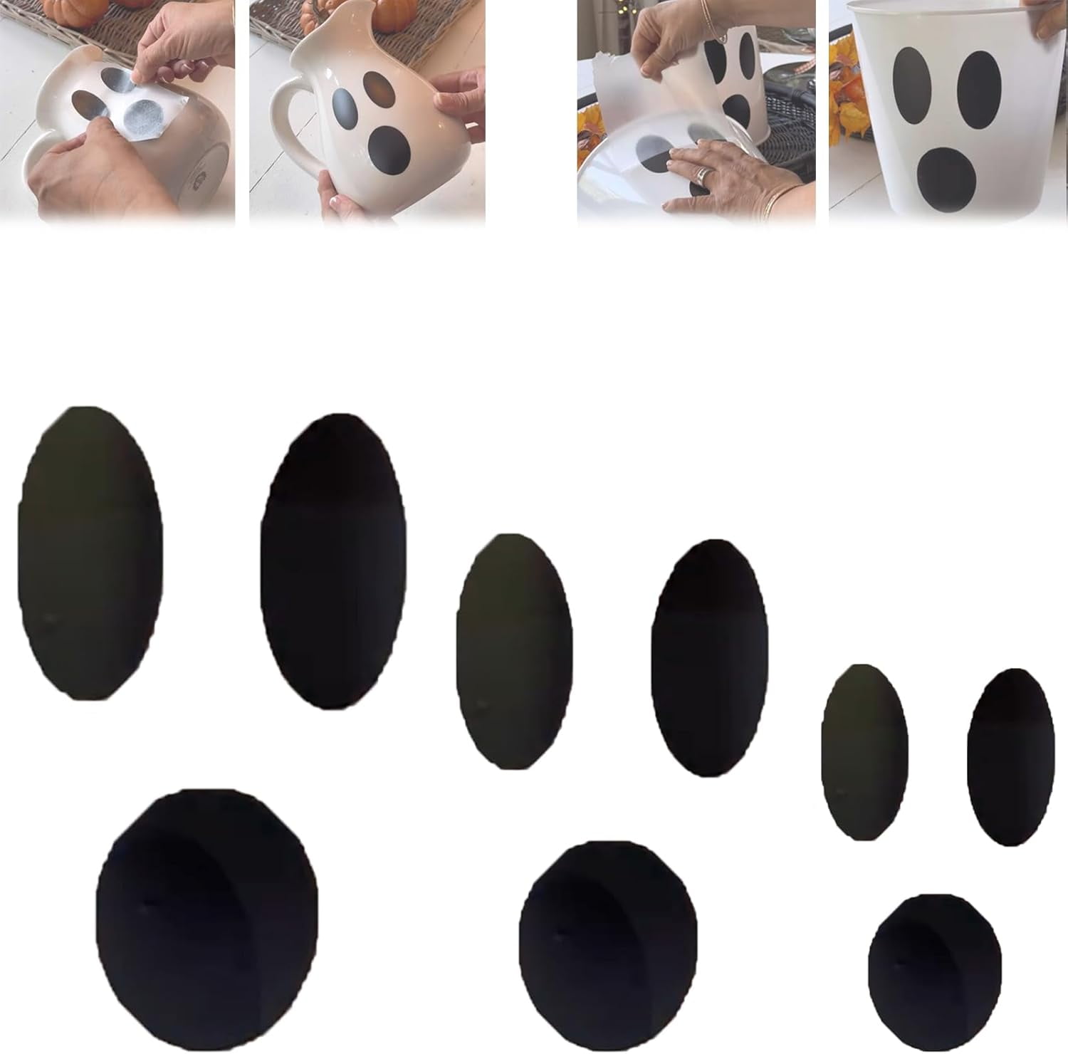 3PCS Ghost Face Sticker,Halloween Adhesive Ghost Face Stickers Ghost ...