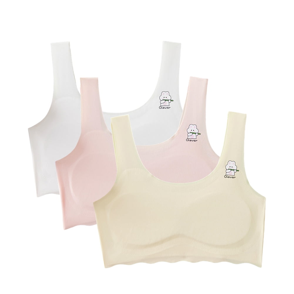 3PCS Girls Soft Training Bras Seamless First Bra Girls Sports Bras ...