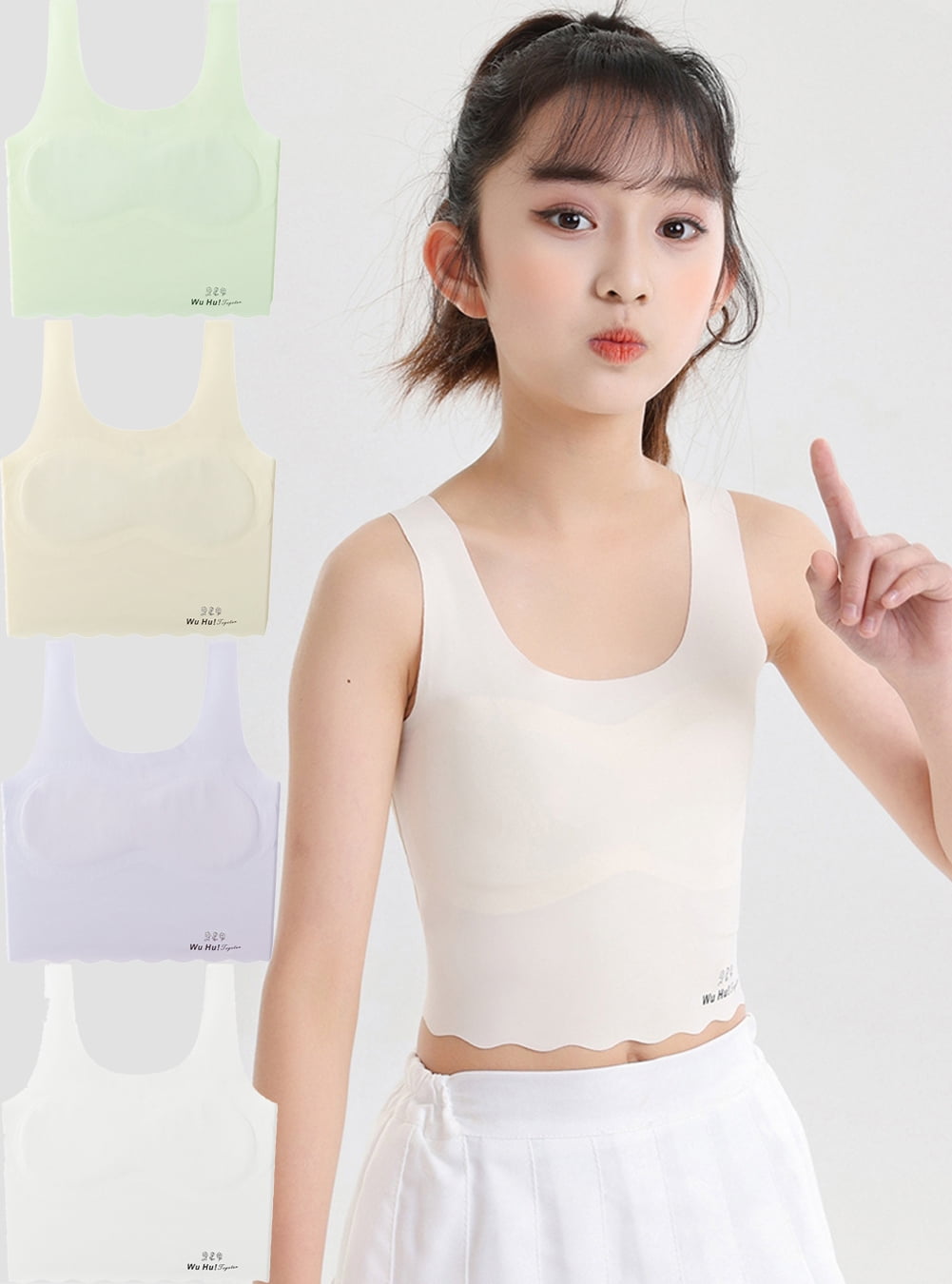 3PCS Girls Soft Training Bras Seamless First Bra Girls Sports Bras ...