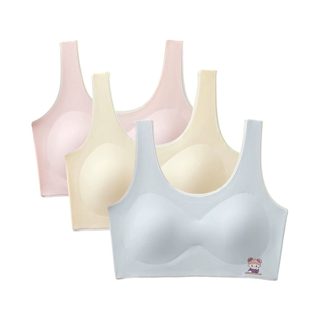 3PCS Girls Soft Training Bras Seamless First Bra Girls Sports Bras ...