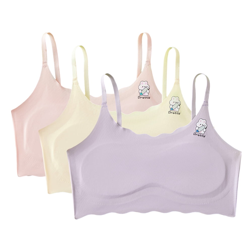3PCS Girls Soft Training Bras Seamless First Bra Girls Sports Bras Teens Adult Girl Training ...