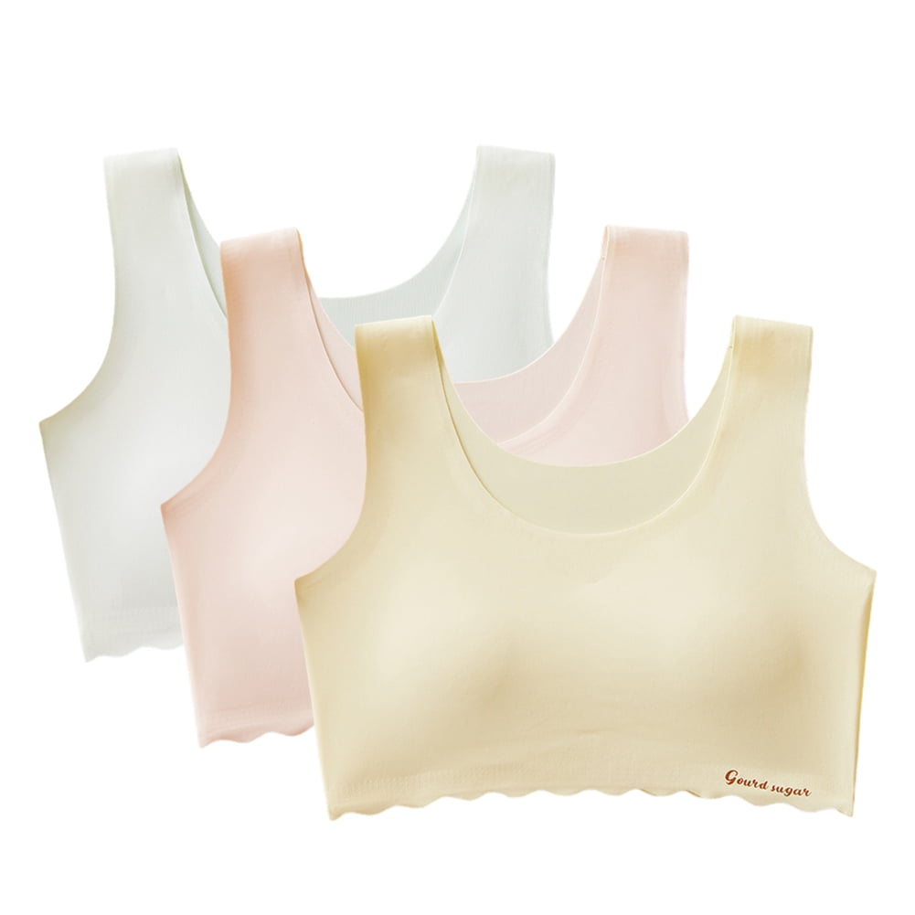 3PCS Girls Soft Training Bras Seamless First Bra Girls Sports Bras ...