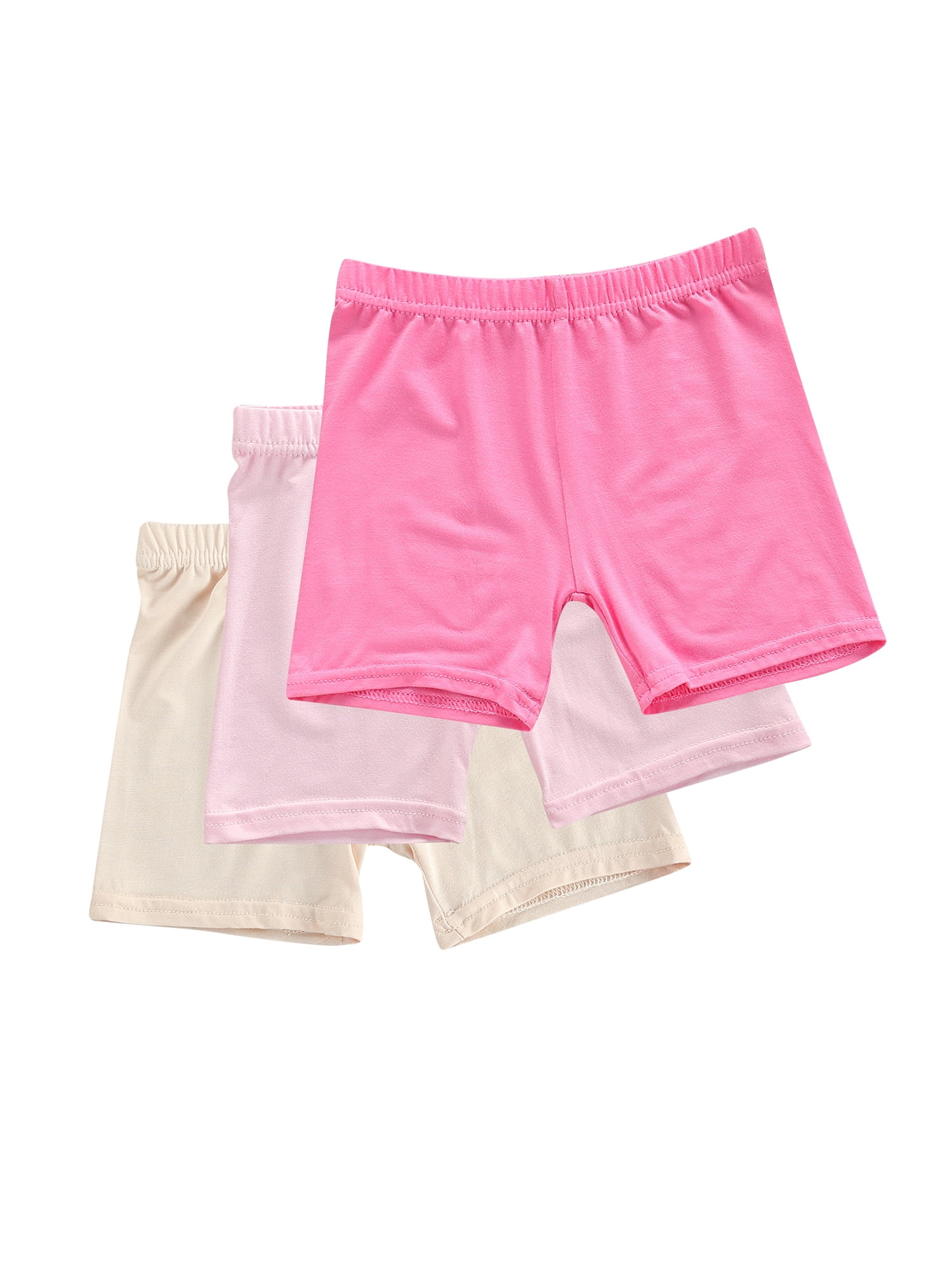 3PCS Girls Summer Safety Pants, Children Anti-emptied Stretch Solid ...