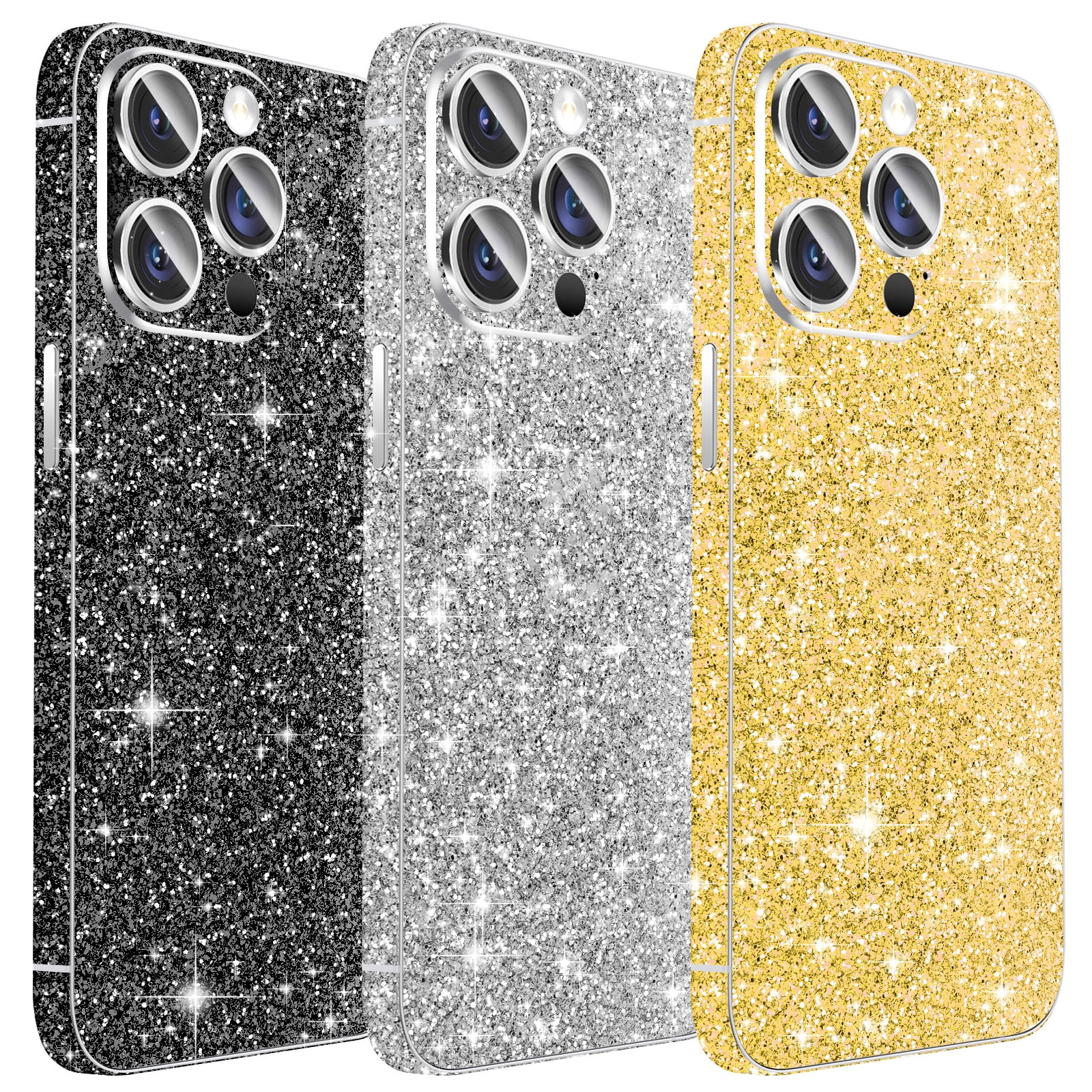 3PCS Glitter Skin Protector Compatible for iPhone 16, LucBuy Luxury ...
