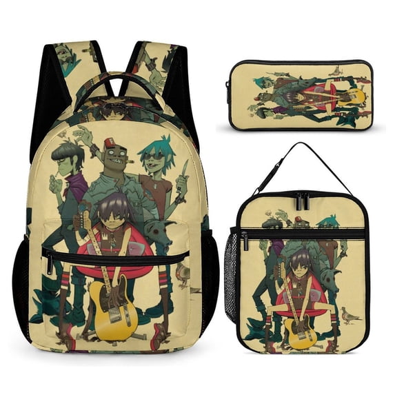 3PCS Gorill-,A2 Backpac Set Durable Backpac with Lunch Bag Pencil Bag ...