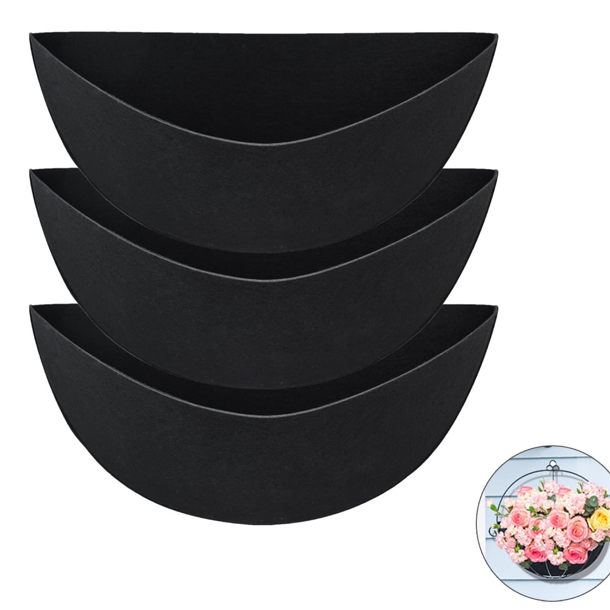 3PCS Half Round Planter Liners Fabric Plant Liners Half Circle Flower ...