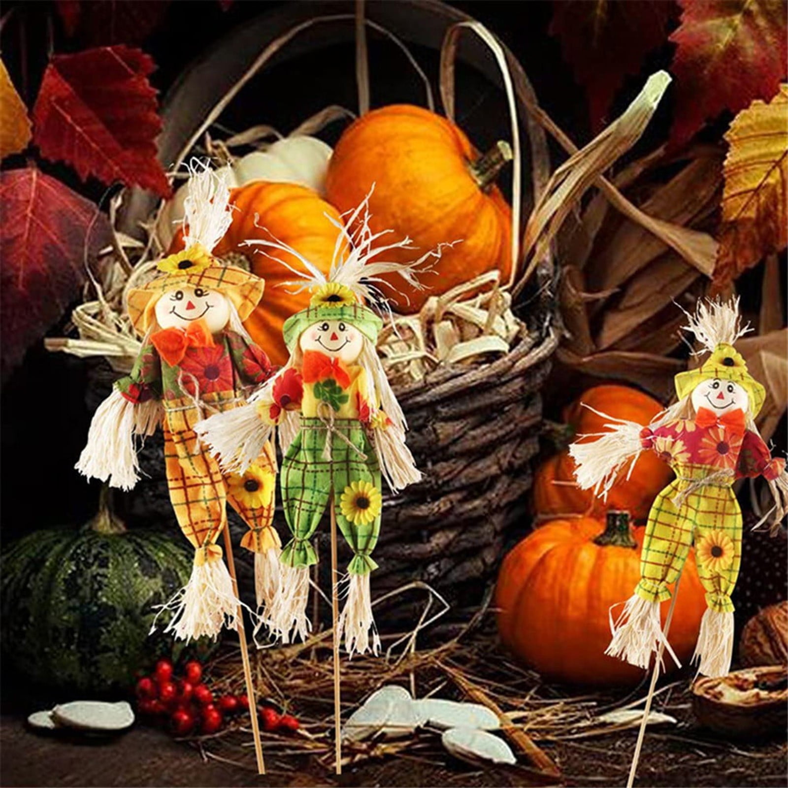 3PCS Halloween Scarecrow Decoration Fall Harvest Standing Scarecrow ...
