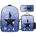 3PCS Hamil-,ton Star Music0l Backpack Set Large Capacity Bookpacks With ...