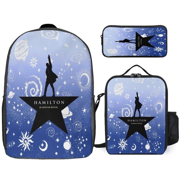 3PCS Hamil-,ton Star Music0l Backpack Set Large Capacity Bookpacks With ...