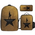 3PCS Hamil-,ton Star Music0l Backpack Set Large Capacity Bookpacks With ...