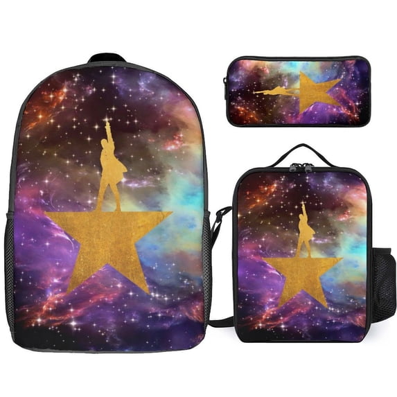 3PCS Hamil-,ton Star Music0l Backpack Set Large Capacity Bookpacks With ...