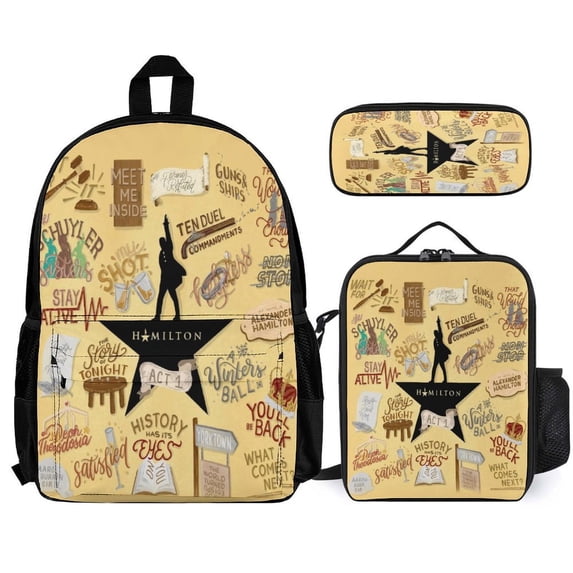 3PCS Hamil-,ton Star Music0l Backpack Set With Front Pocket Large ...