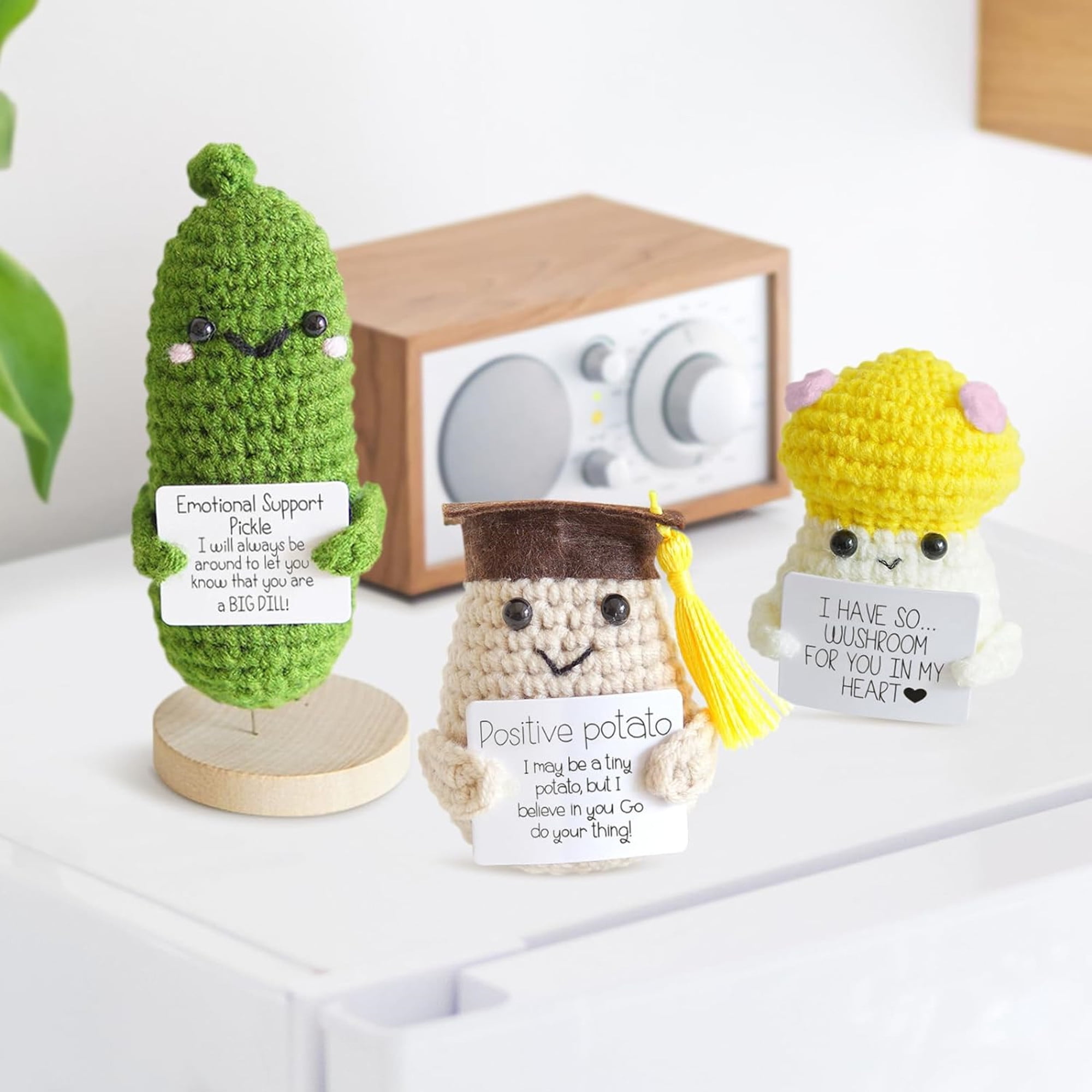 3PCS Handmade Knitting Doll Emotional Support Gift,Creative Crochet ...